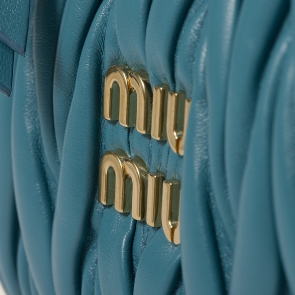 Mew Mews | Bags | Miu Miu Wonder Matelasse Leather Hobo Bag Marine Blue ...